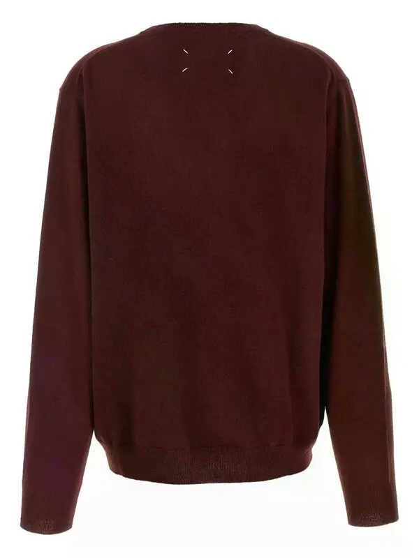 MAISON MARGIELA Chain Knitted V-neck Sweater - Red