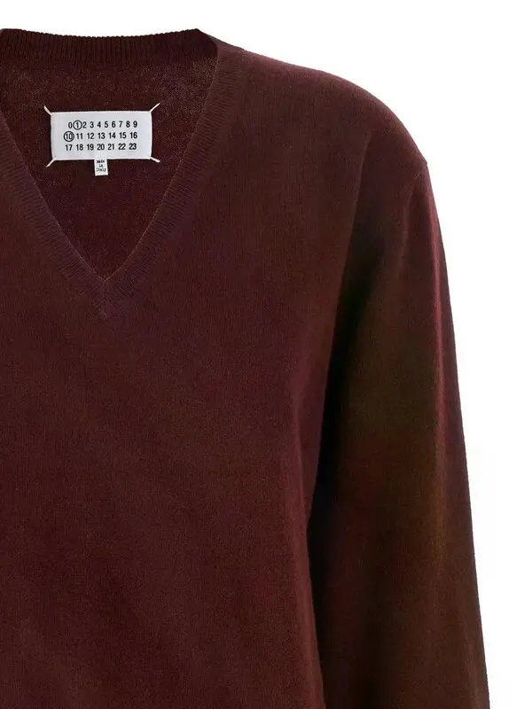MAISON MARGIELA Chain Knitted V-neck Sweater - Red
