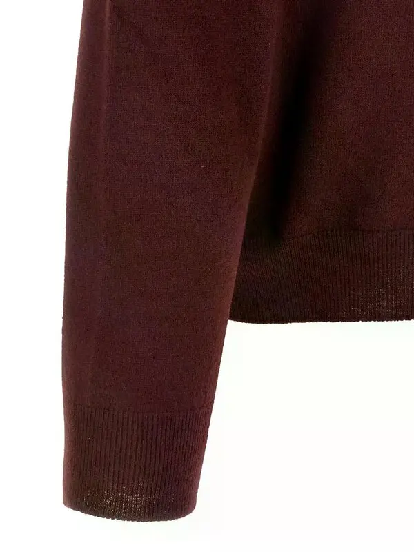 MAISON MARGIELA Chain Knitted V-neck Sweater - Red