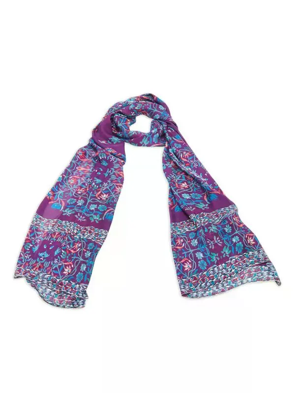Roberto Cavalli Floral-pattern Scarf - Purple