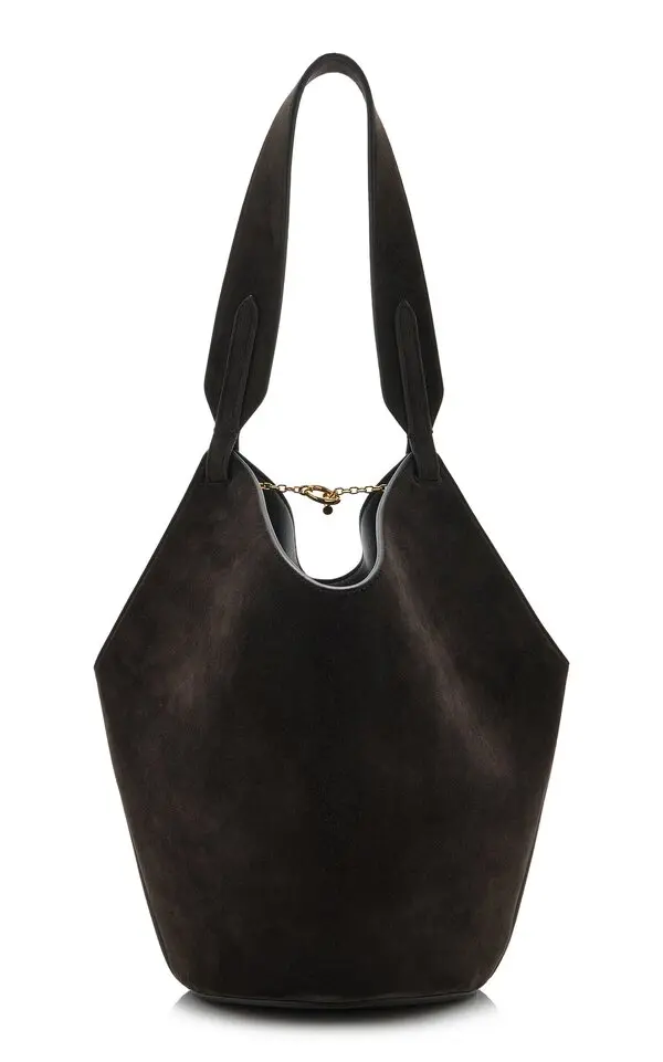 Khaite Lotus Mini Suede Tote Bag - Brown