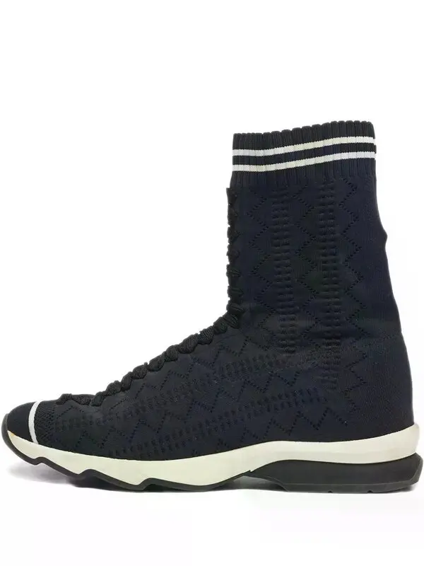 Fendi Knitted High-top Sneakers