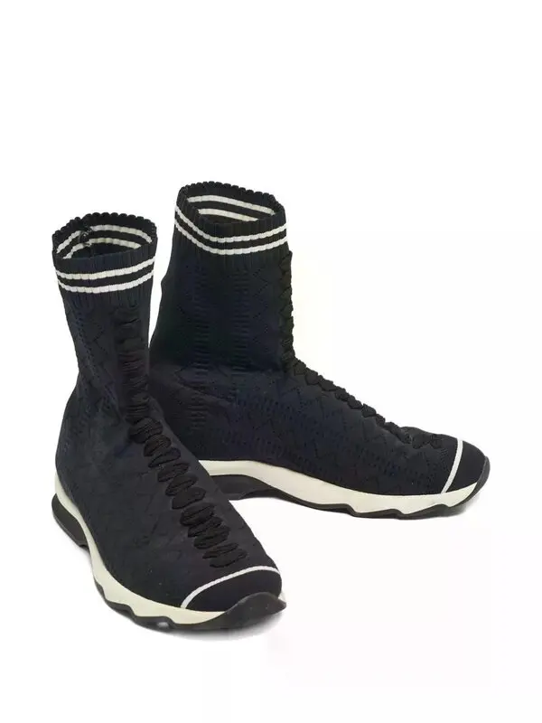 Fendi Knitted High-top Sneakers