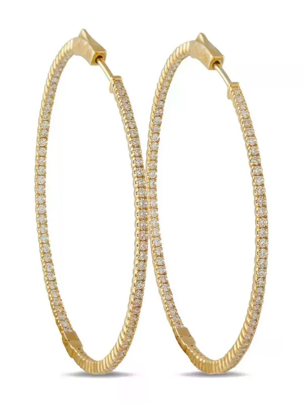 LB EXCLUSIVE 14k Yellow 1.72 Ct. Diamond Hoop Earrings - Gold