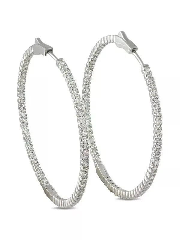 LB EXCLUSIVE Diamond Hoop Earrings - Silver