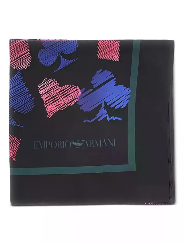 Emporio Armani Graphic Scarf - Black