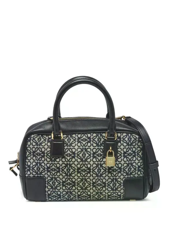 Loewe Amazona Jacquard Handbag - Black