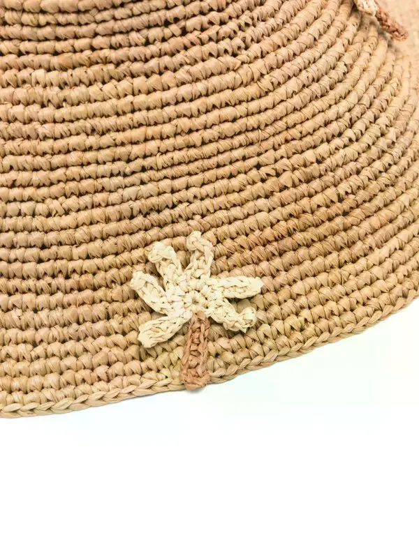 Alanui Palm Appliqué Wide Brim Hat - Neutrals