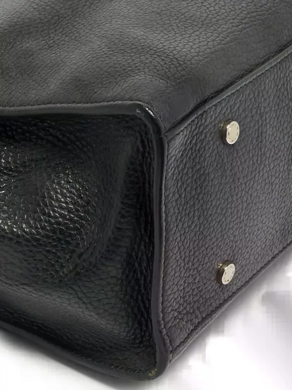 AIGNER Charm Chain Leather Tote Bag
