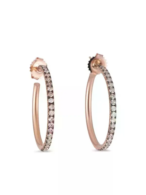 SYLVA & CIE Diamond Hoop Earrings - Pink