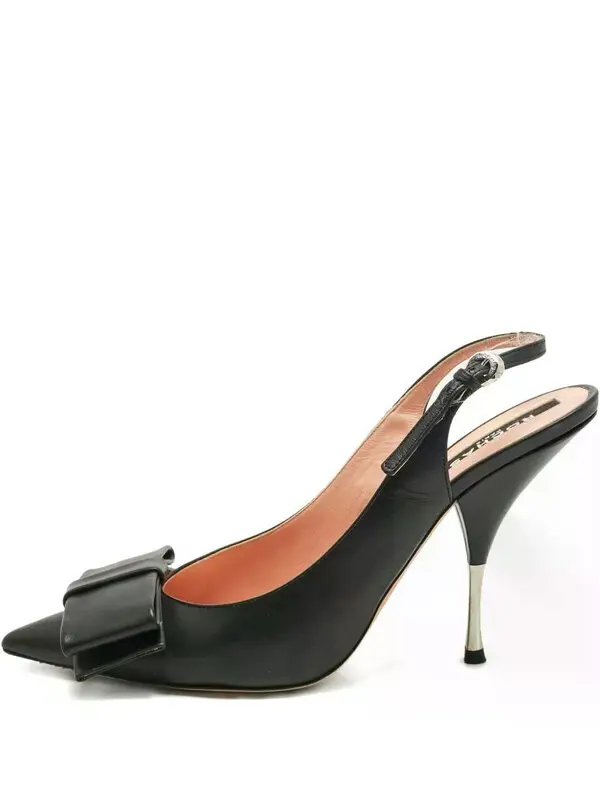 Rochas Leather Bow-detail Slingback Pumps