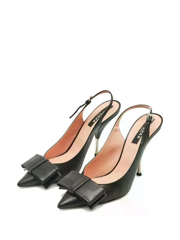 Rochas Leather Bow-detail Slingback Pumps