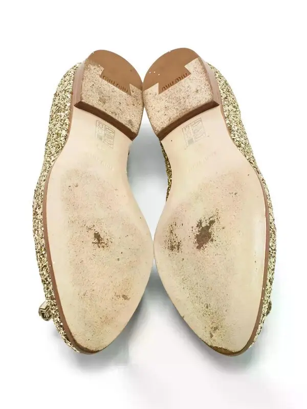 Miu Miu Glitter Tassel Slippers