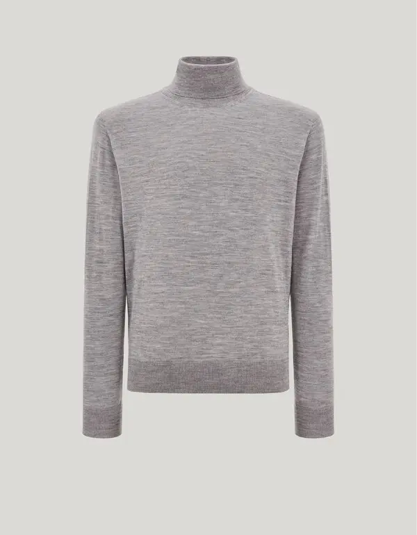 Canali Nuvola Merino Wool Turtleneck Sweater - Grey