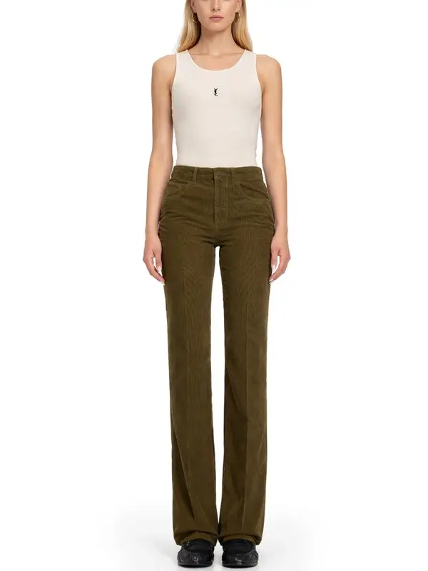 Saint Laurent Clyde Wide Leg Pants - Green