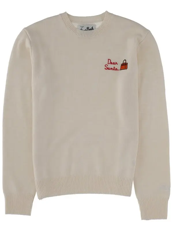 MC2 SAINT BARTH Jersey With Embroidery - Ivory