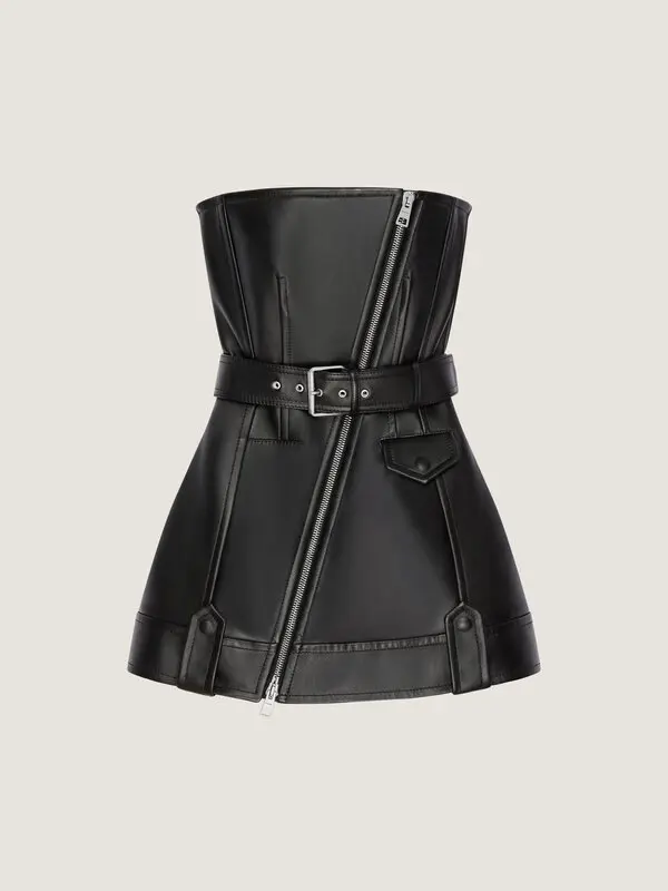 Givenchy Mini Bustier Biker Lambskin Dress
