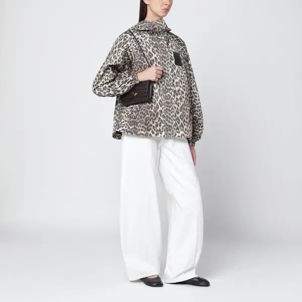 GANNI Leopard Print Hooded Jacket