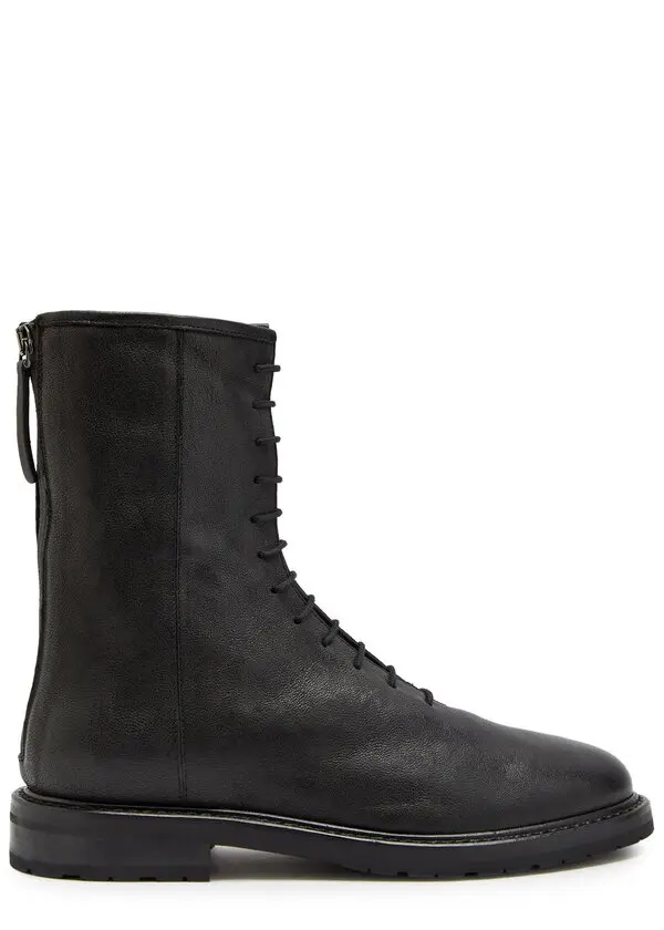 Legres Grained Leather Ankle Boots - Black