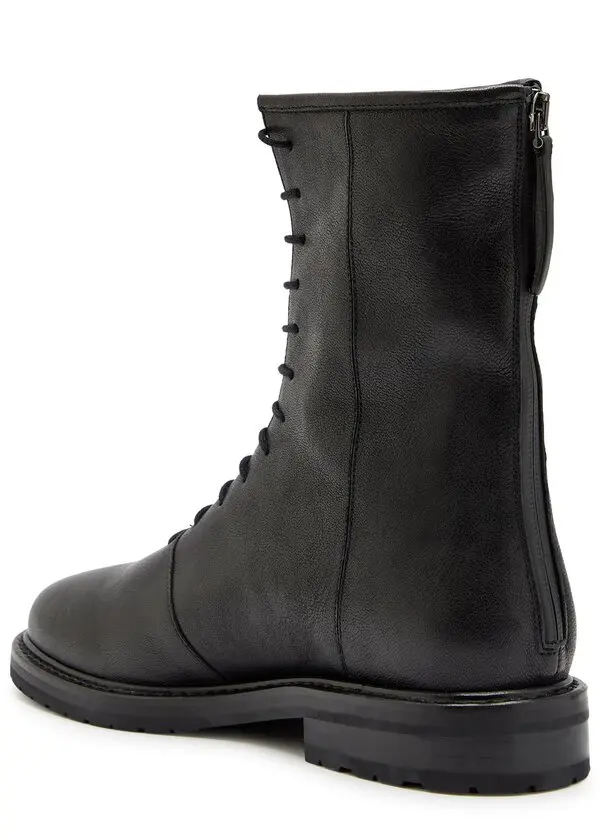 Legres Grained Leather Ankle Boots - Black