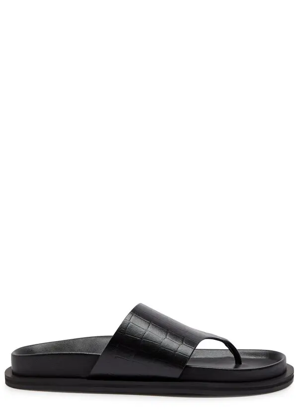 A.emery Imara Suede Flip Flops - Black