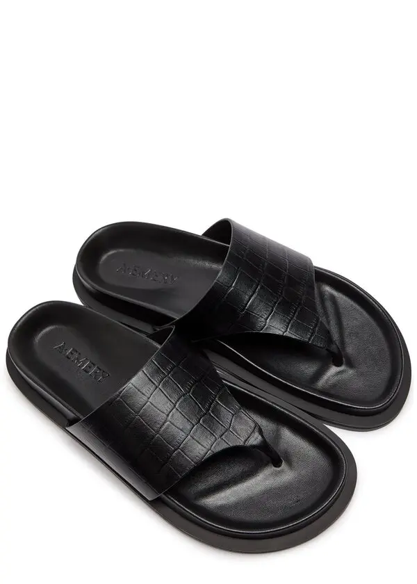 A.emery Imara Suede Flip Flops - Black