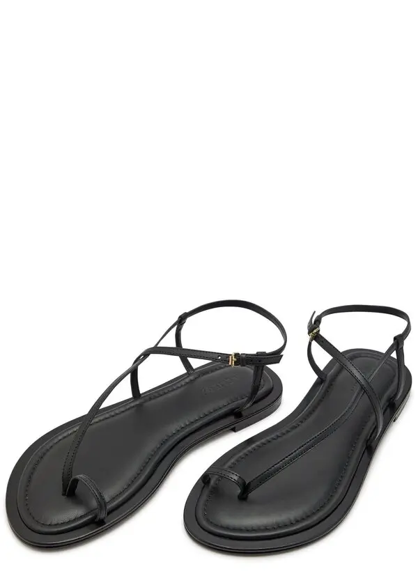 A.emery Reef Leather Sandals - Black