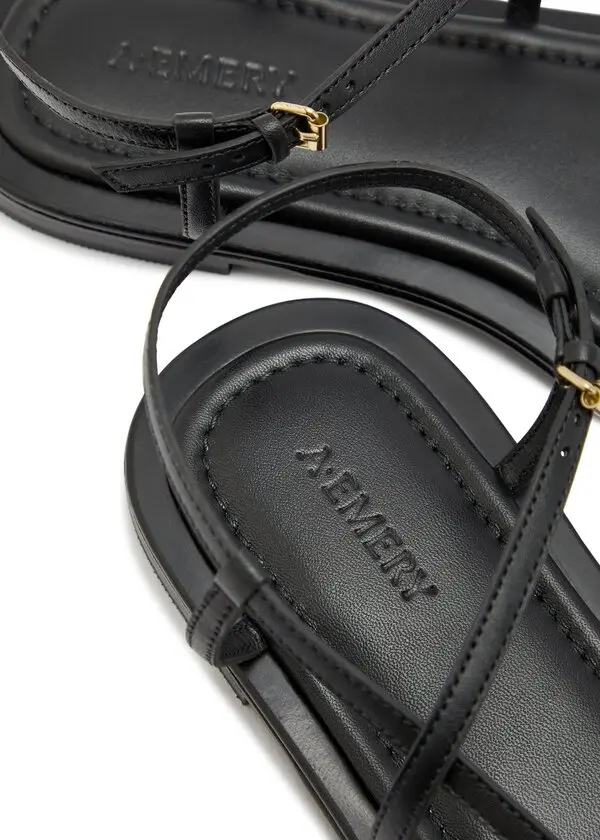 A.emery Reef Leather Sandals - Black