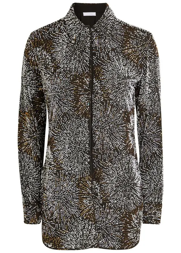 Rabanne Bead-embellished Crepe Shirt