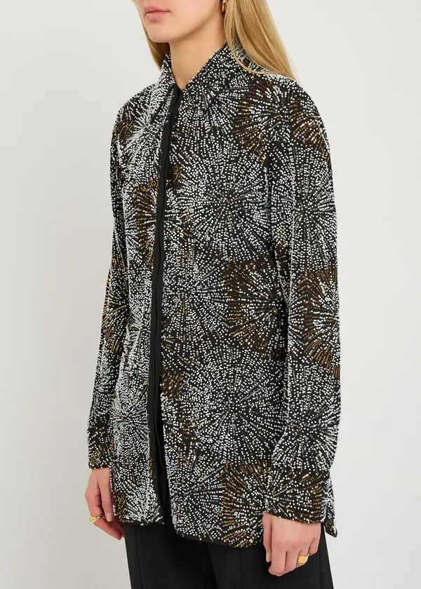 Rabanne Bead-embellished Crepe Shirt