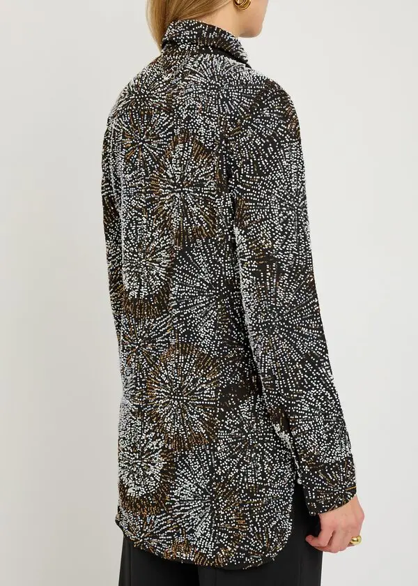 Rabanne Bead-embellished Crepe Shirt