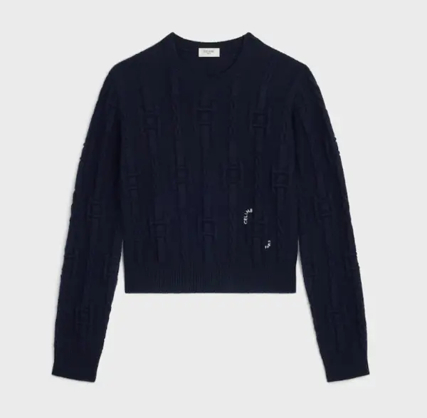 Celine Crewneck Sweater In Chains Cashmere