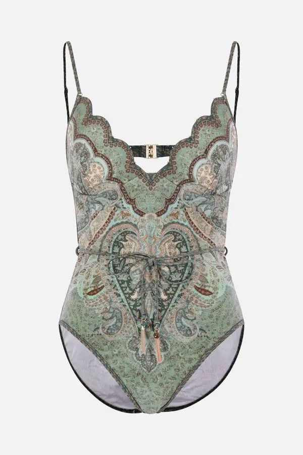 Zimmermann Tapestry Print One-piece Swimsuit - Tapestry Teal Multi