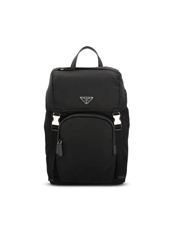 Prada Re-nylon And Saffiano Leather Backpack - Black