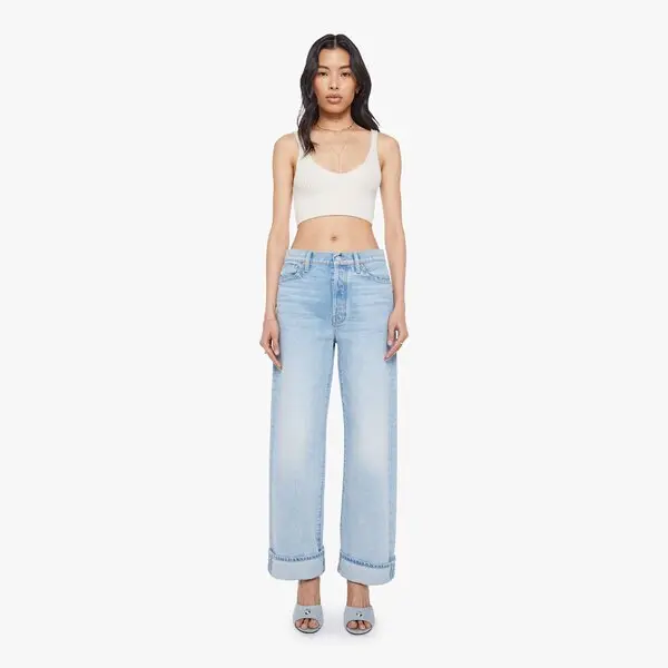 MOTHER The Dodger Button Hover Cuff Jeans