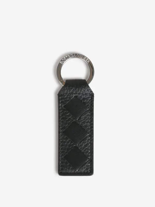 Bottega Veneta Intrecciato Leather Keychain - Black