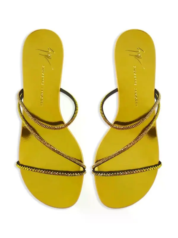 GIUSEPPE ZANOTTI Crystal-embellished Leather Sandals