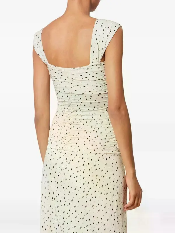 Isabel Marant Étoile Gemina Gathered Polka Dot Jersey Top