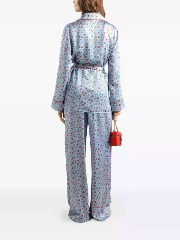 Dolce & Gabbana Floral-print Tie Top - Blue