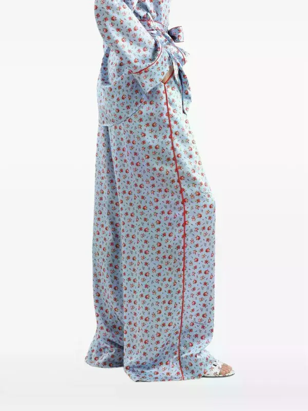 Dolce & Gabbana Floral-print Silk Trousers