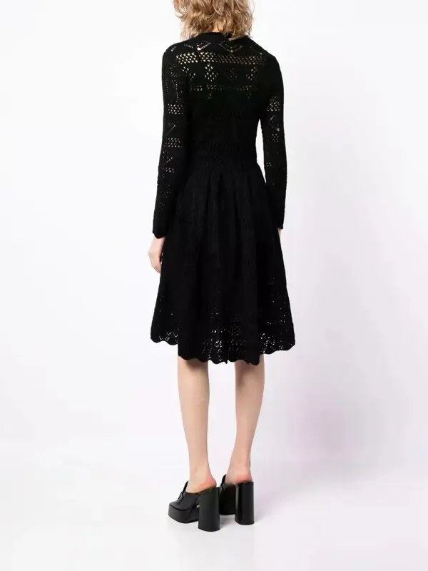 Prada Flared-skirt Crochet Dress
