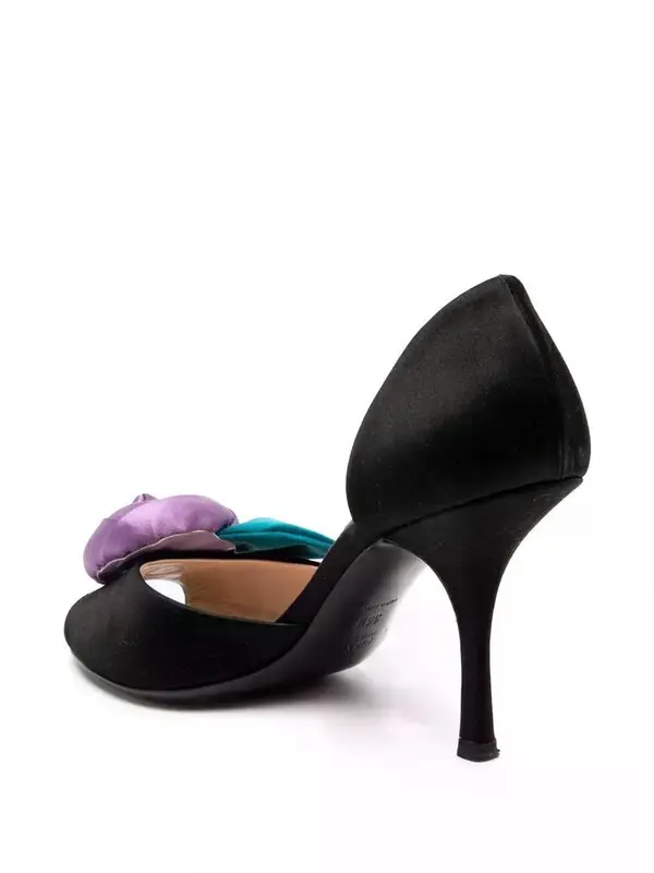 Prada Floral Detail Peep Toe Pumps