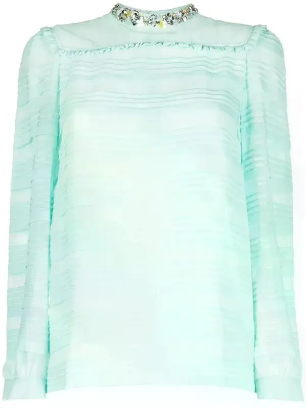 Miu Miu Ruffle-detailed Silk Blouse