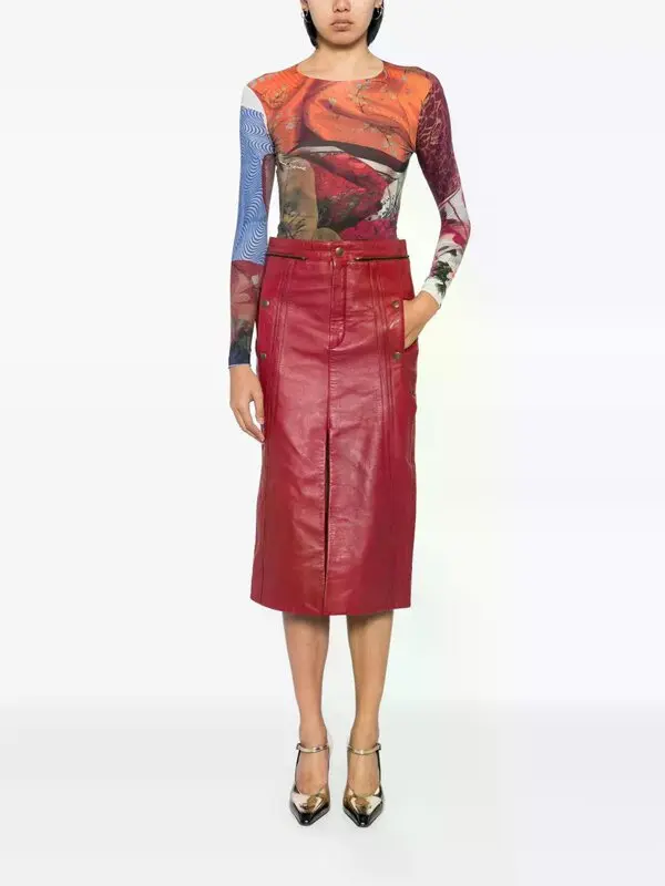 Chloé Leather Pencil Skirt
