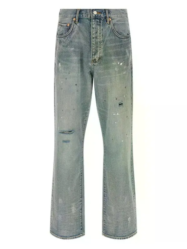 PURPLE BRAND P011 Slash-paint Jeans