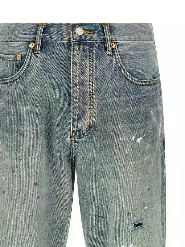 PURPLE BRAND P011 Slash-paint Jeans