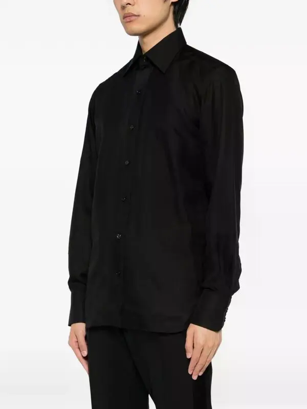 TOM FORD Washed Twill Shirt - Black