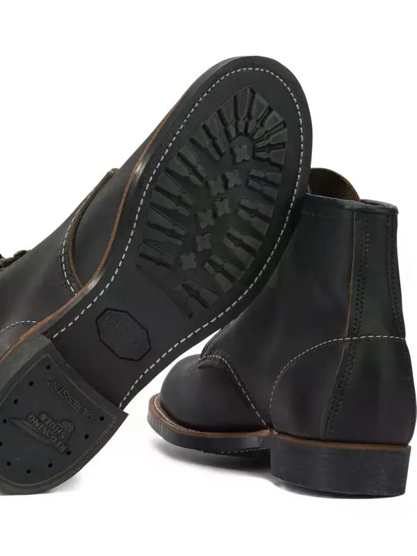 Red Wing Smith Lace-up Stitch Detail Boots - Black