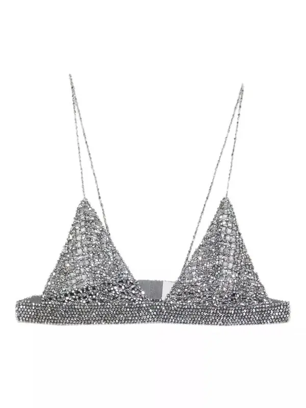 GOLDEN GOOSE Chain Embellished Top - Silver