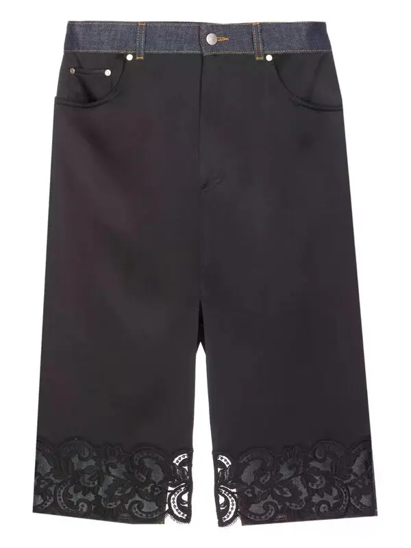 Stella McCartney Lace Trim Midi Skirt - Black